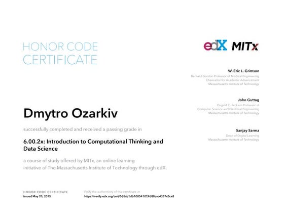 Mitx_6.00.2xx_Certificate | PPT