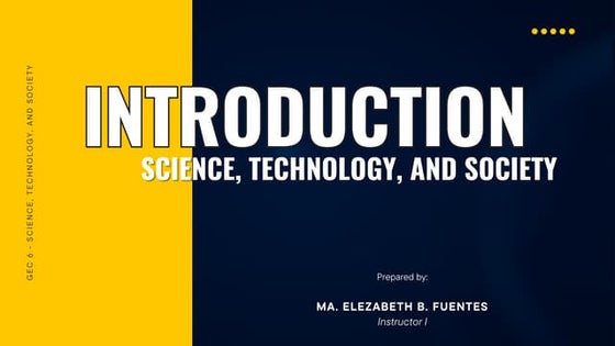 Lesson-1-Introduction-to-Science, Technology and Society | PDF