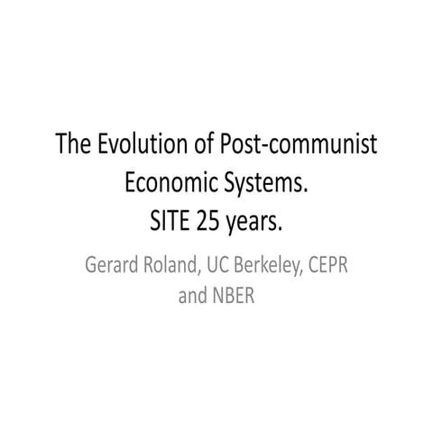 The Evolution of Post-communist Economic systems | PDF