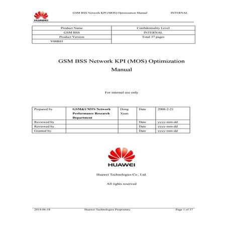 01 gsm bss network kpi (mos) optimization manual | DOC