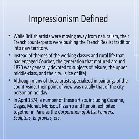 01 impressionism post impressionism | PPT