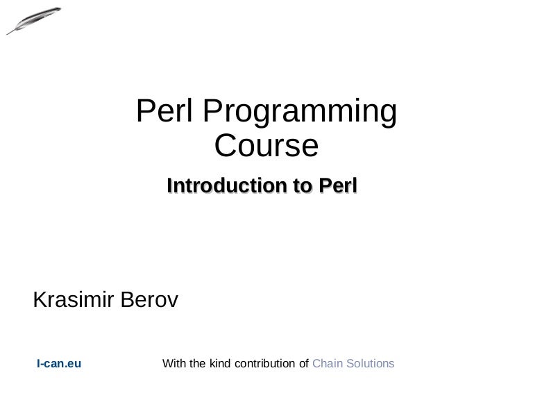 Introduction to Perl