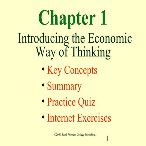 01 introducing the economic way of thinking | PPT