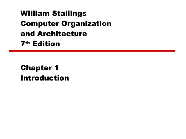 Introduction To Computer Architecture And Organization