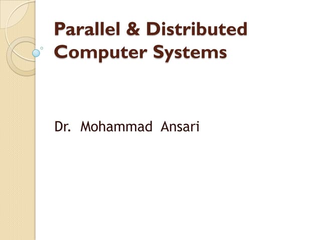 Introduction To Parallel Distributed Computer Systems Ppt 0132