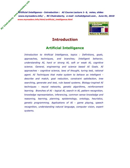 Lecture 2 Introduction To Reasoning And Knowledge Representationpdf 6041