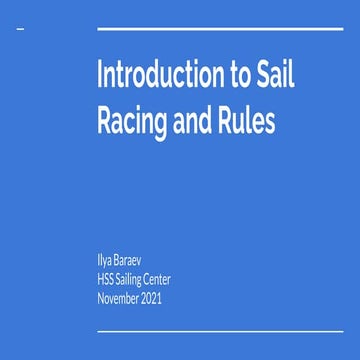 Introduction to Sail Racing and Rules | PPT