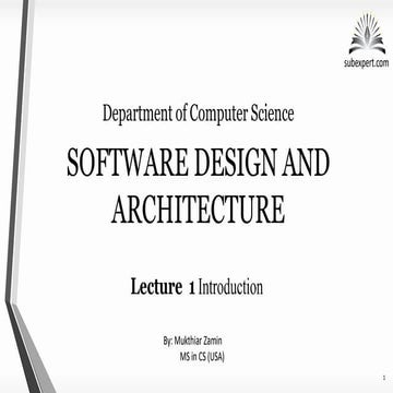 01 Introduction to SDA 2.pdf software architecture | PDF