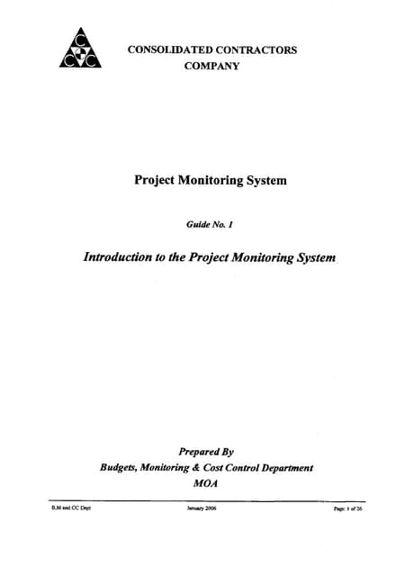 01 Introduction To The Project Monitoring System Pdf