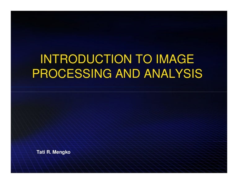 01 introduction image processing analysis
