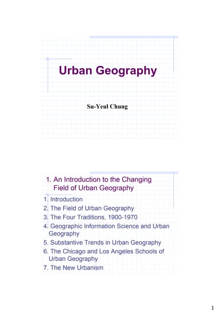 urban geography is the subdisciple of geography | PPT