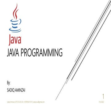 Introduction to Java Programming by Sadiq AMINZAI | PPT