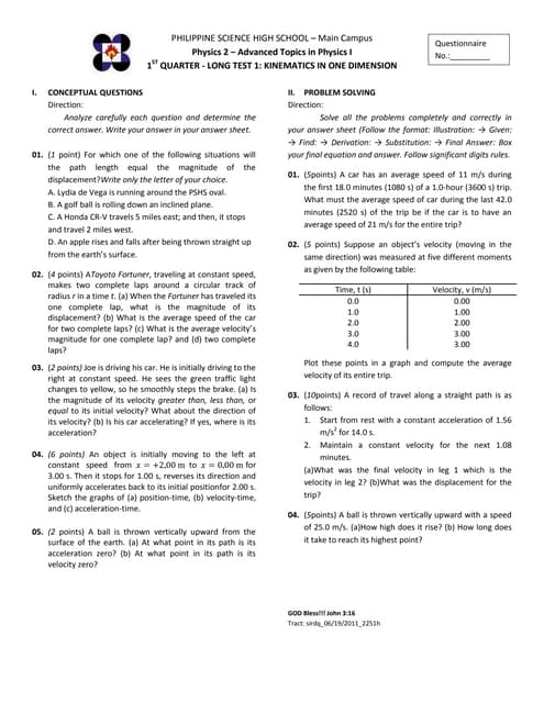 Grade 7 (speed, distance and time) sir pascual | PDF | Physics | Science