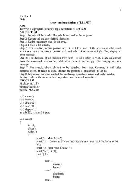 01 list using array | PDF 01 list using array | PDF