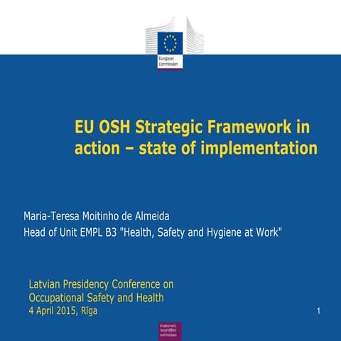 EU OSH Strategic Framework in action – state of implementation | PPTX