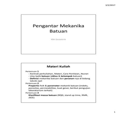 Mekanika Batuan | PDF
