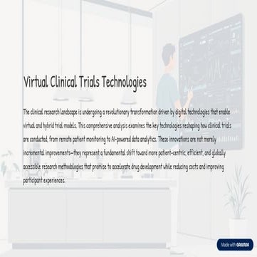 Virtual Clinical Trials Technologies in healthcare | PDF