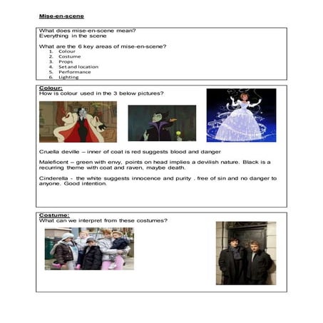 01 mise en scene notes sheet | PDF