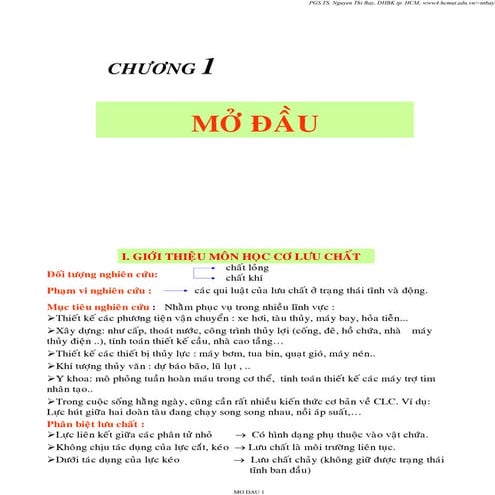 Cơ lưu chất 01 modau | PDF