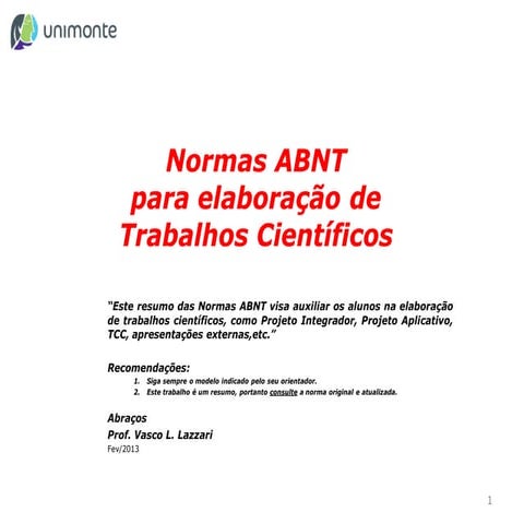 Slide= Normas da ABNT | PPT