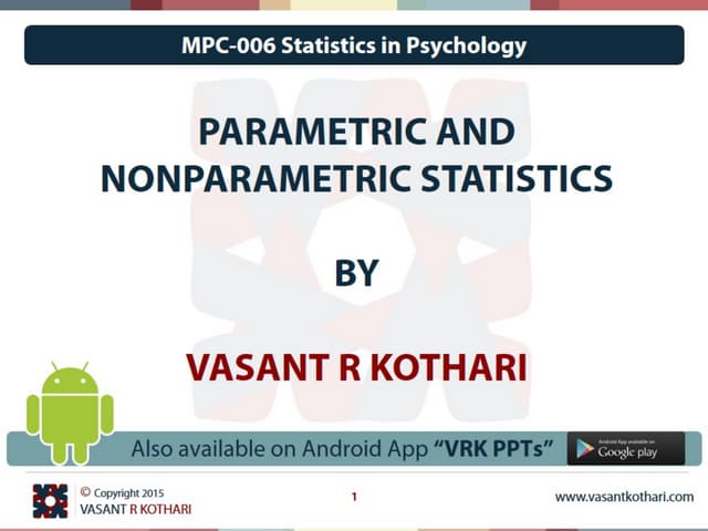 Parametric and nonparametric test | PPTX