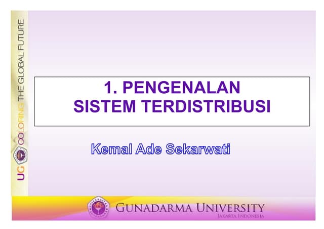 Komputasi Paralel dan terdistribusi (Pengantar sistem terdistribusi) | PPTX