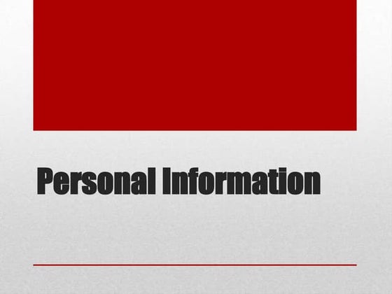 Personal information lesson plan and flash card | PDF
