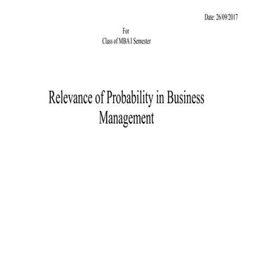 Probability theory in business management | PPTX