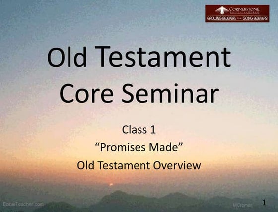 Timeline of the Old Testament - DE Smith | PPT