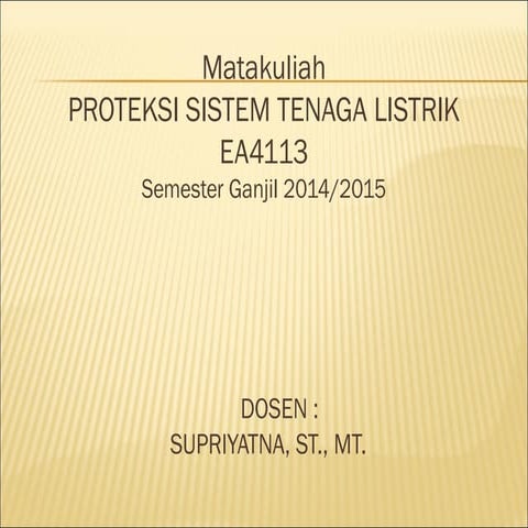 proteksi sistem tenaga listrik | PPT