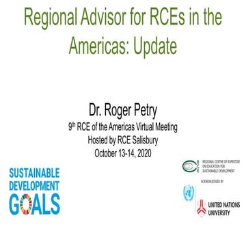 Regional Advisor for RCEs in the Americas: Update | PPT