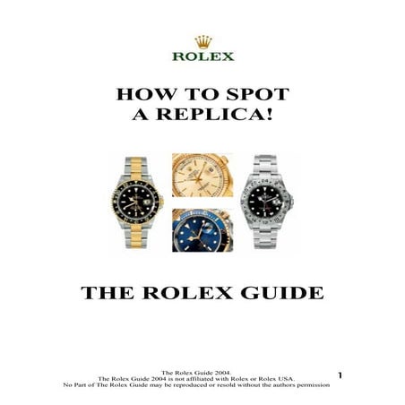 01 Rolex Science: Spotting the Replicas | PDF