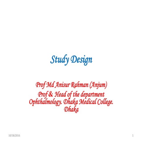 01 study design | PPTX | Medical Health