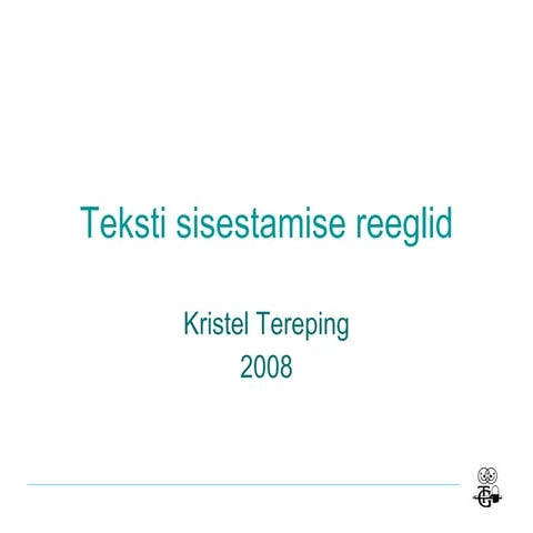 Teksti sisestamise reeglid | PPT