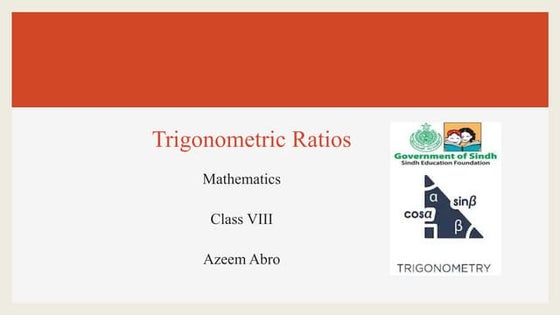 Trigonometry Lesson: Introduction & Basics | PPT