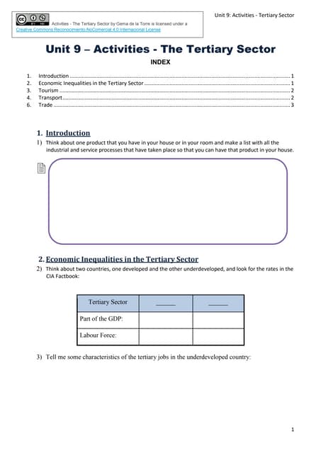 Unit 3 Activities of the Secondary Sector | PDF