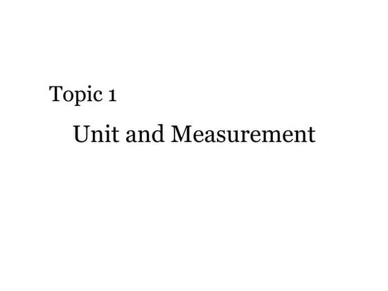 History of measurements | PPT | Physics | Science