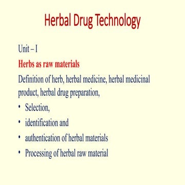 Herbal Drug Technology | PPTX