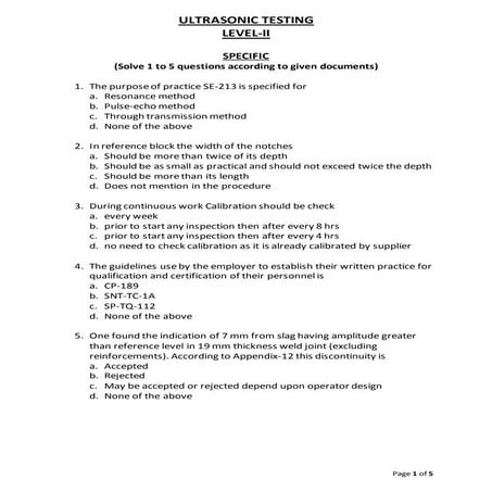 Ultrasonic Testing Specific-01 | DOCX | Science