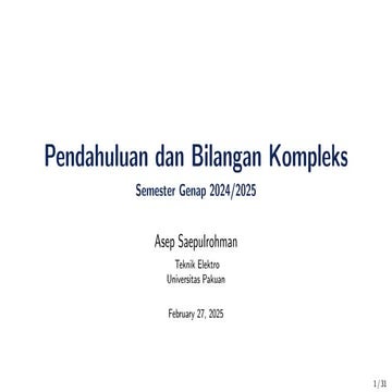 01. Variabel Kompleks untuk Pendahuluan Bilangan Kompleks | PDF