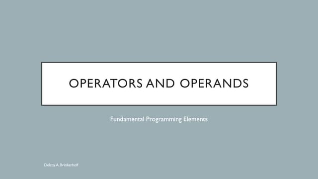 Operator precedence and associativity | PPT