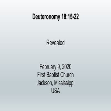 02-09-20, Deuteronomy 18;15-22, Revealed | PPT