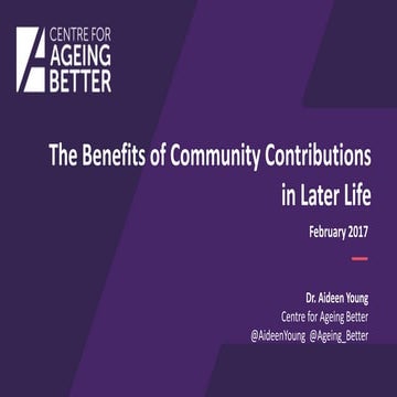 The Benefits of Community Contributions in Later Life | PPTX | Senior ...