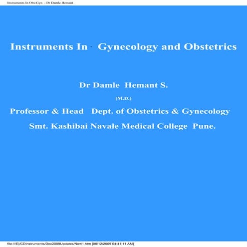 Gynecological and obstetrics Instruments | PDF