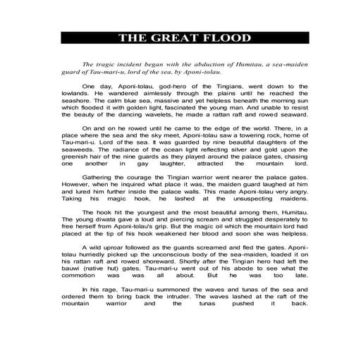 The Great Flood | DOCX | Geography | Science