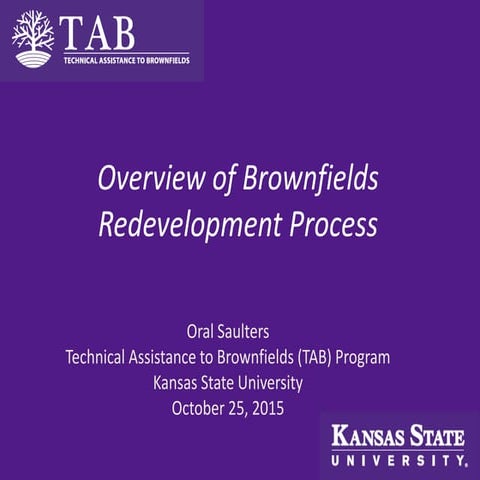 Brownfields Redevelopment Overview | PPTX