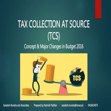 Tax Collection At Source - Changes in Budget 2016 | PPTX