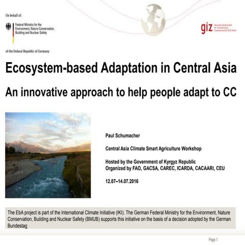 Ecosystem-based adaptation in Central Asia. An innovative approach to ...