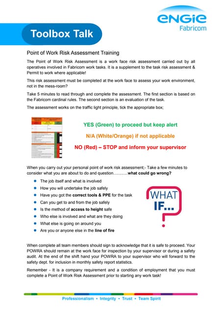 TOOLBOX TALK | lifting & rigging operations | PDF