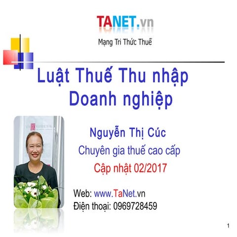 TANET - Thuế TNDN - 2017 - phần 1 (Mới) | PPT